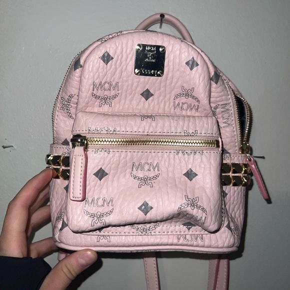 MCM | Bags | Authentic Mcm Mini Pink Backpack | Poshmark